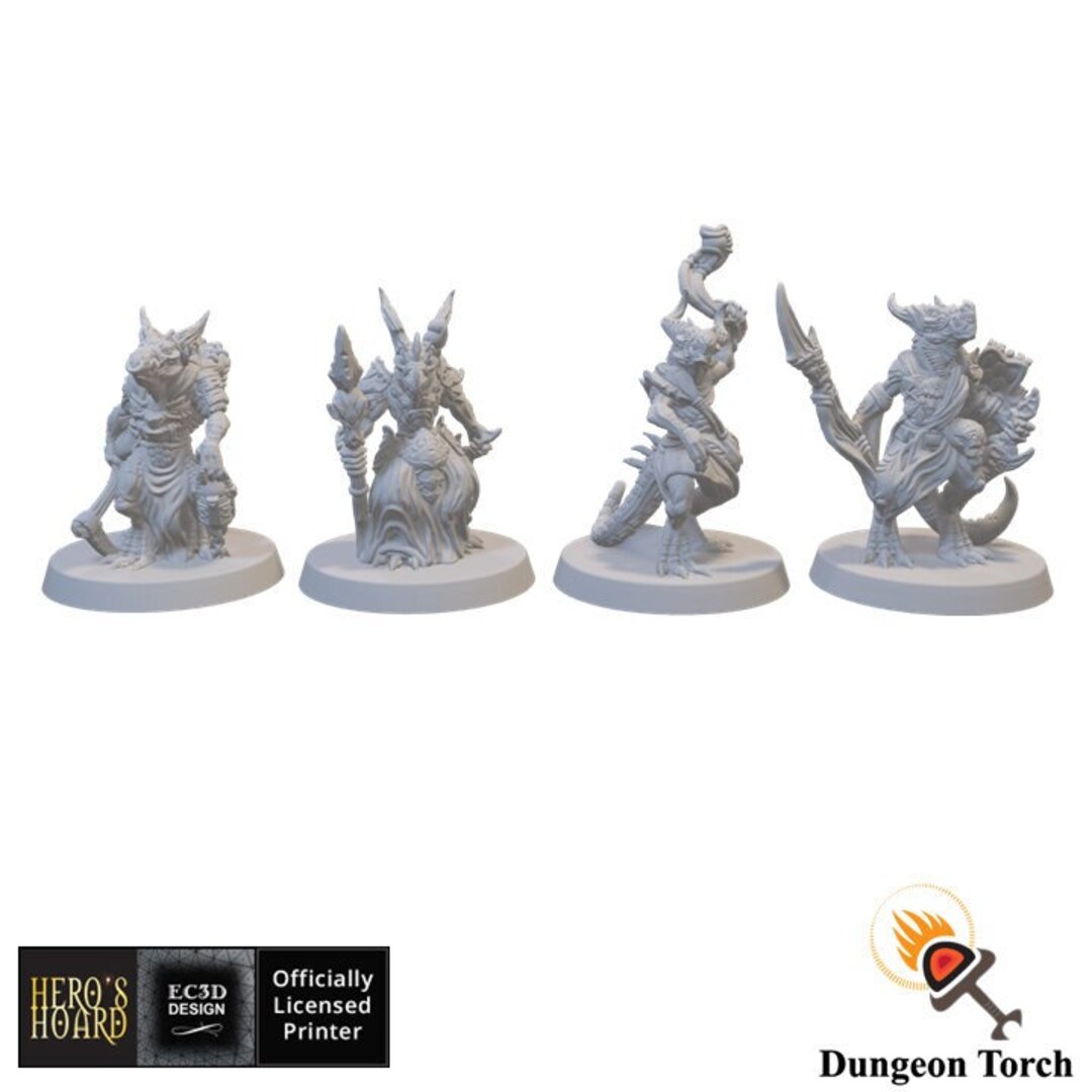 Miniature Kobold Tribe 28mm for D&D, Leader Fighters Miner for Dnd ...