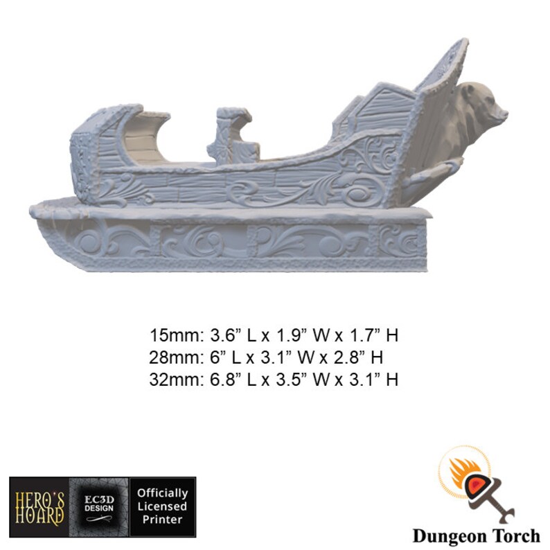 Large Sleigh 15mm 28mm 32mm for D&D Icewind Dale Terrain Dnd - Etsy