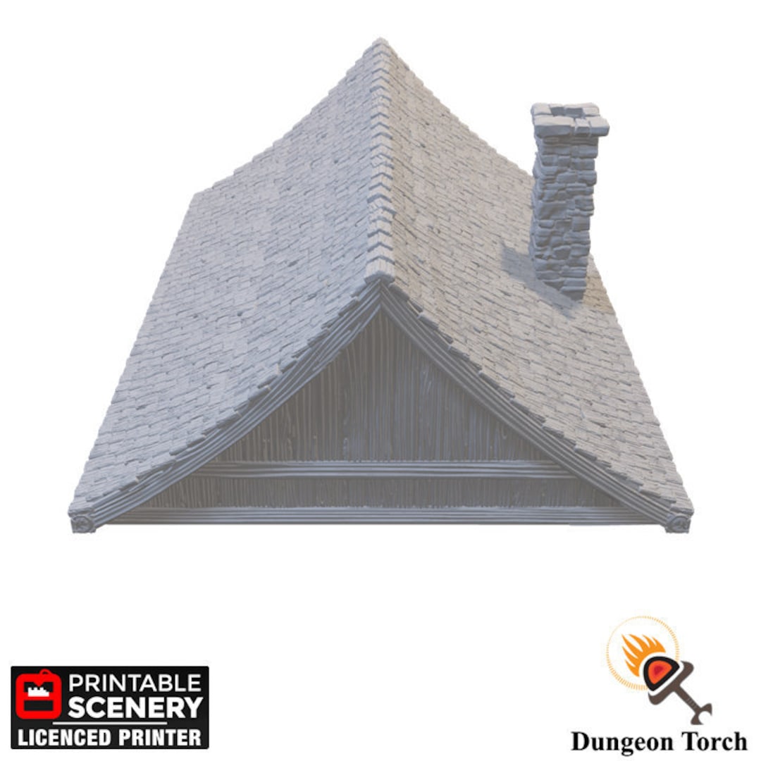 Simple House Roof 28mm for D&D Terrain, Dnd Pathfinder Village, Modular ...