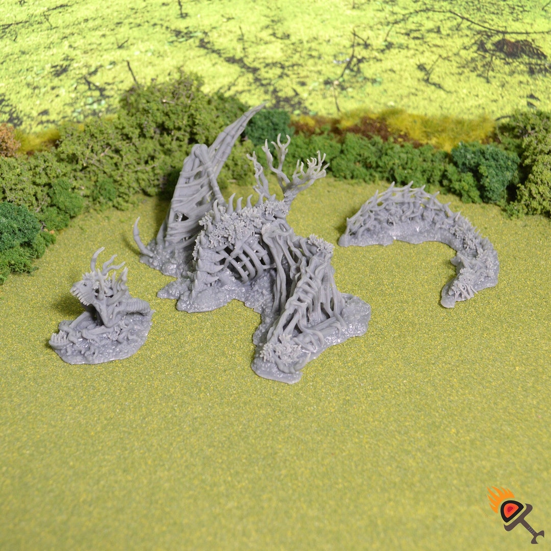 Miniature Dragon Carcass for Dnd Swamp Terrain 15mm 28mm, Lizardmen ...