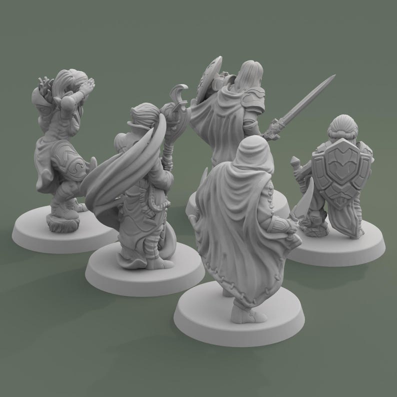 Adventurer Party Miniatures for D&D Player Characters 15mm-32mm - Etsy
