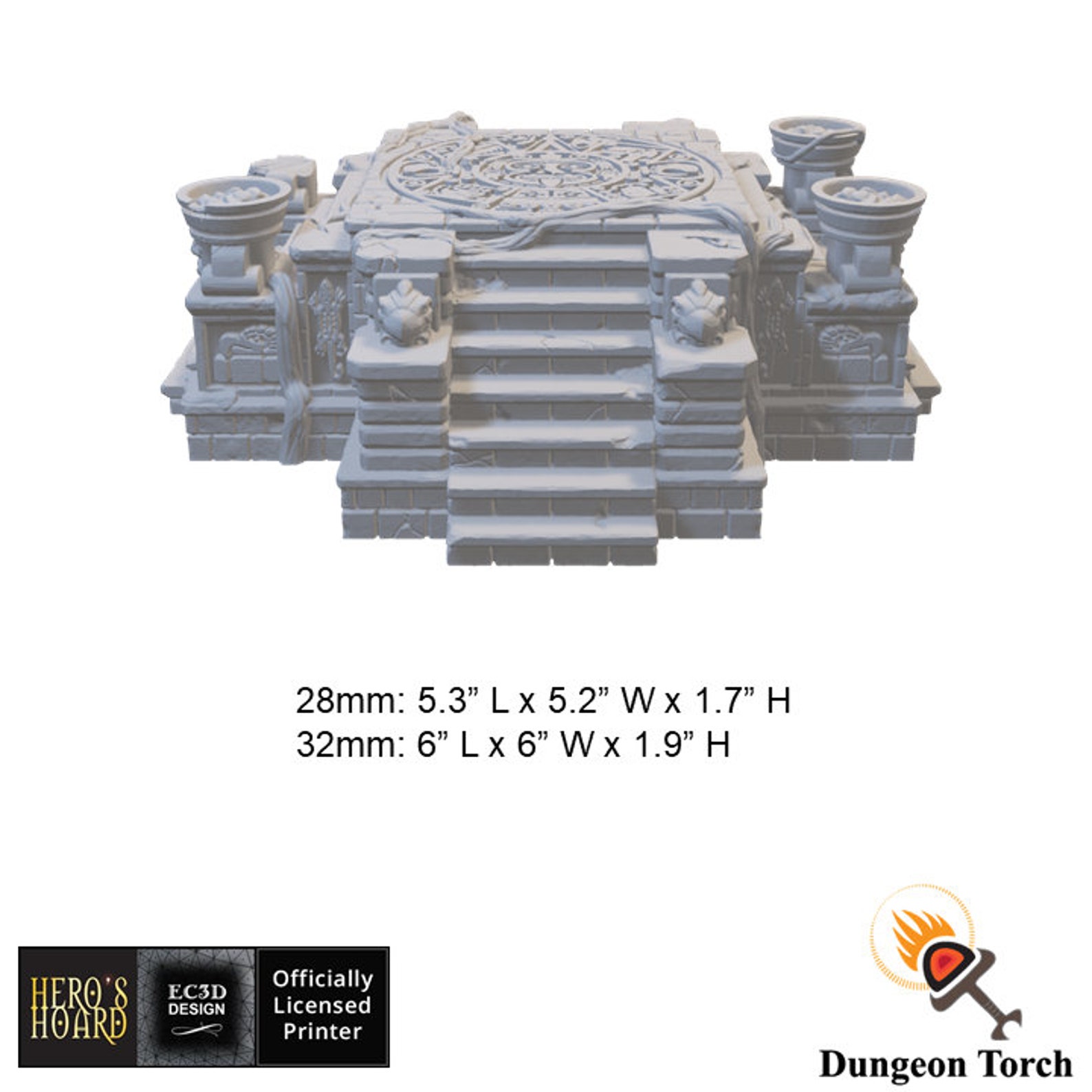 Temple Dais 28mm 32mm for D&D Terrain Dnd Pathfinder Jungle | Etsy