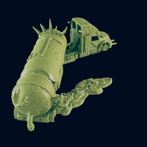 Miniature Tanker Wreck for Post-apocalyptic Terrain 20mm 28mm 32mm ...