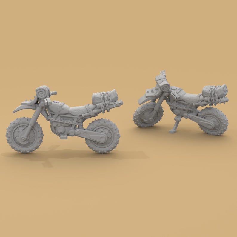 Post-apocalyptic Dirt Bike Miniatures for Gaslands, Fallout Off-road ...