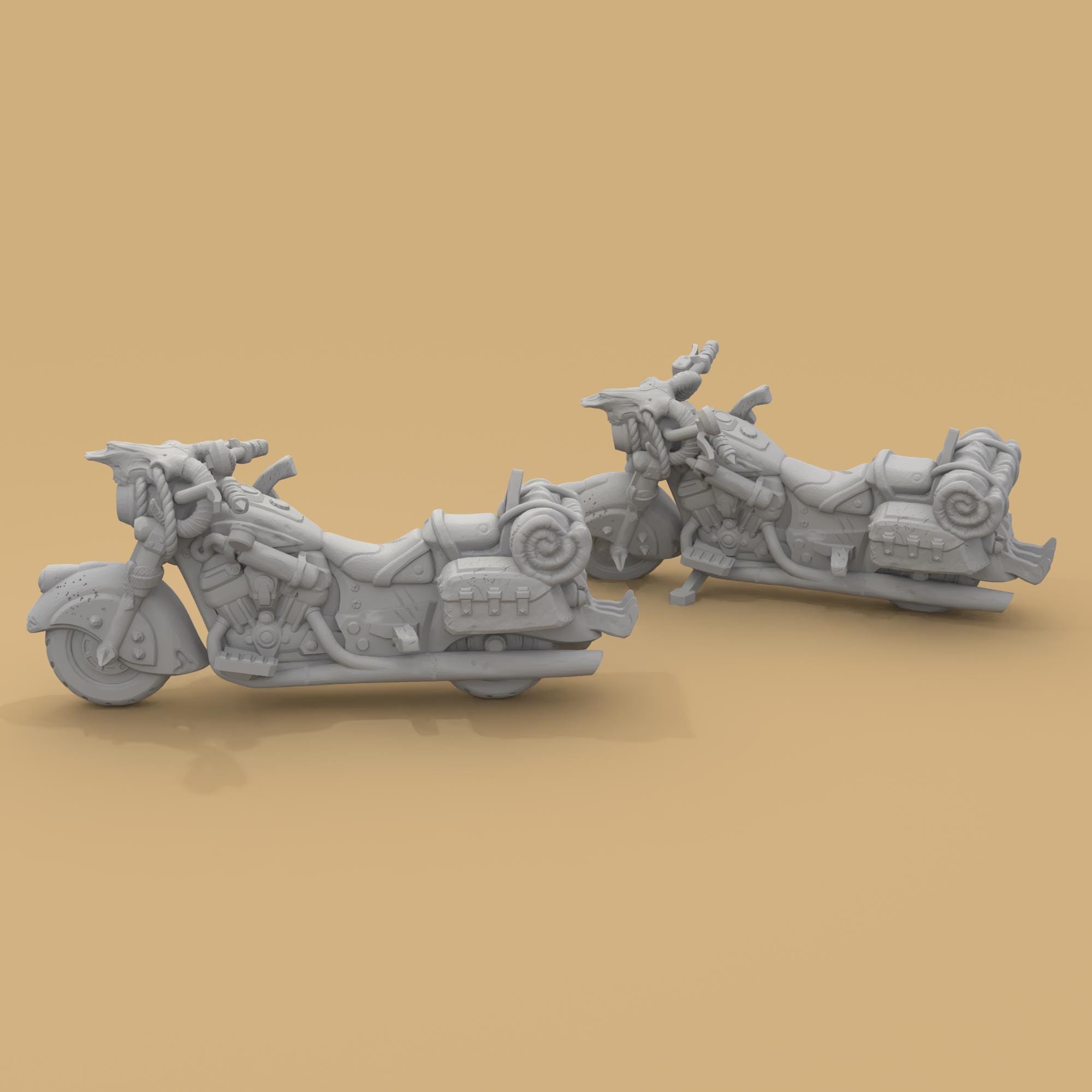 Post-apocalyptic Motorcycle Miniatures: Skull Bikes 28mm-56mm - Etsy