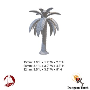 Miniature Palm Trees 15mm 28mm 32mm for D&D Terrain, Dnd Pirate Cove ...
