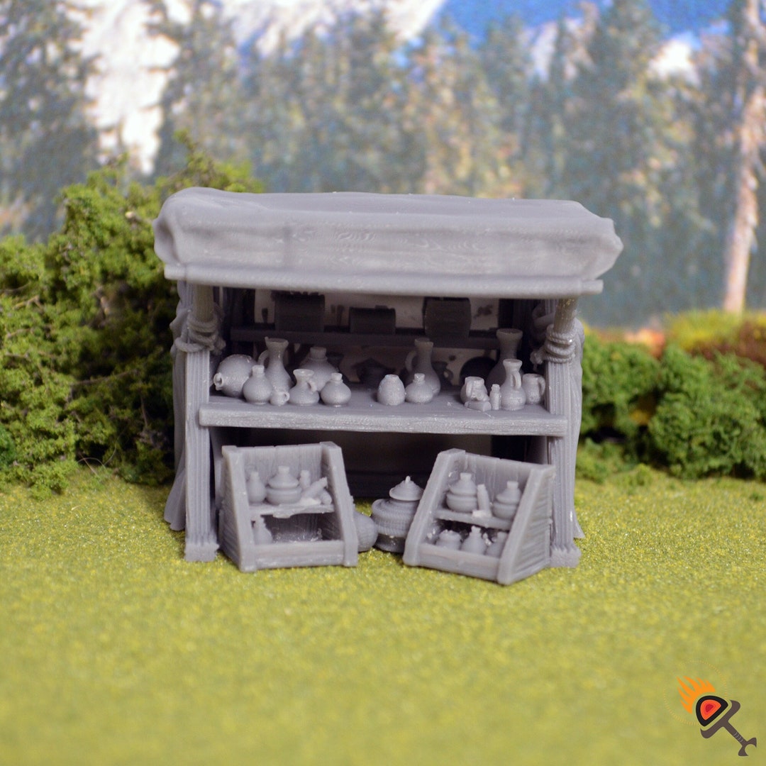 Miniature Apothecary Market Stand 15mm 28mm 32mm for D&D Terrain ...