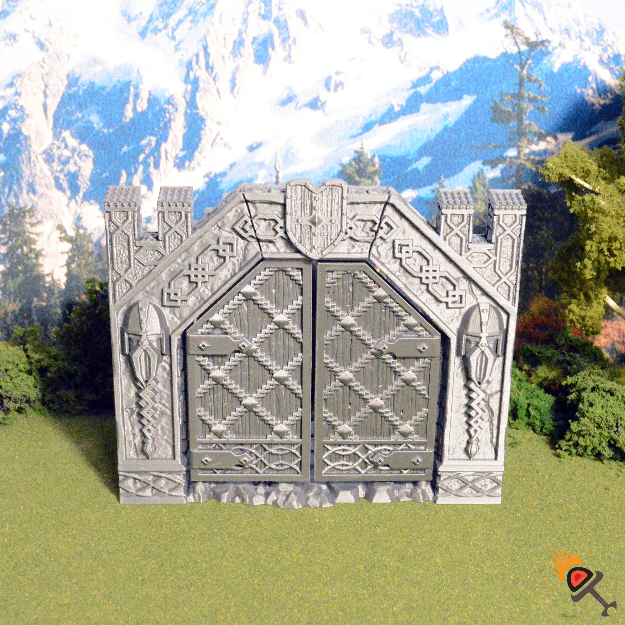 Ironhelm Forge Gate 15mm 28mm for D&D Terrain, DnD Pathfinder Warhammer ...