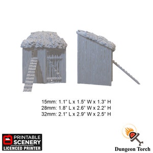 Miniature Farm Chicken Hut 15mm 28mm 32mm for D&D Terrain, Medieval ...