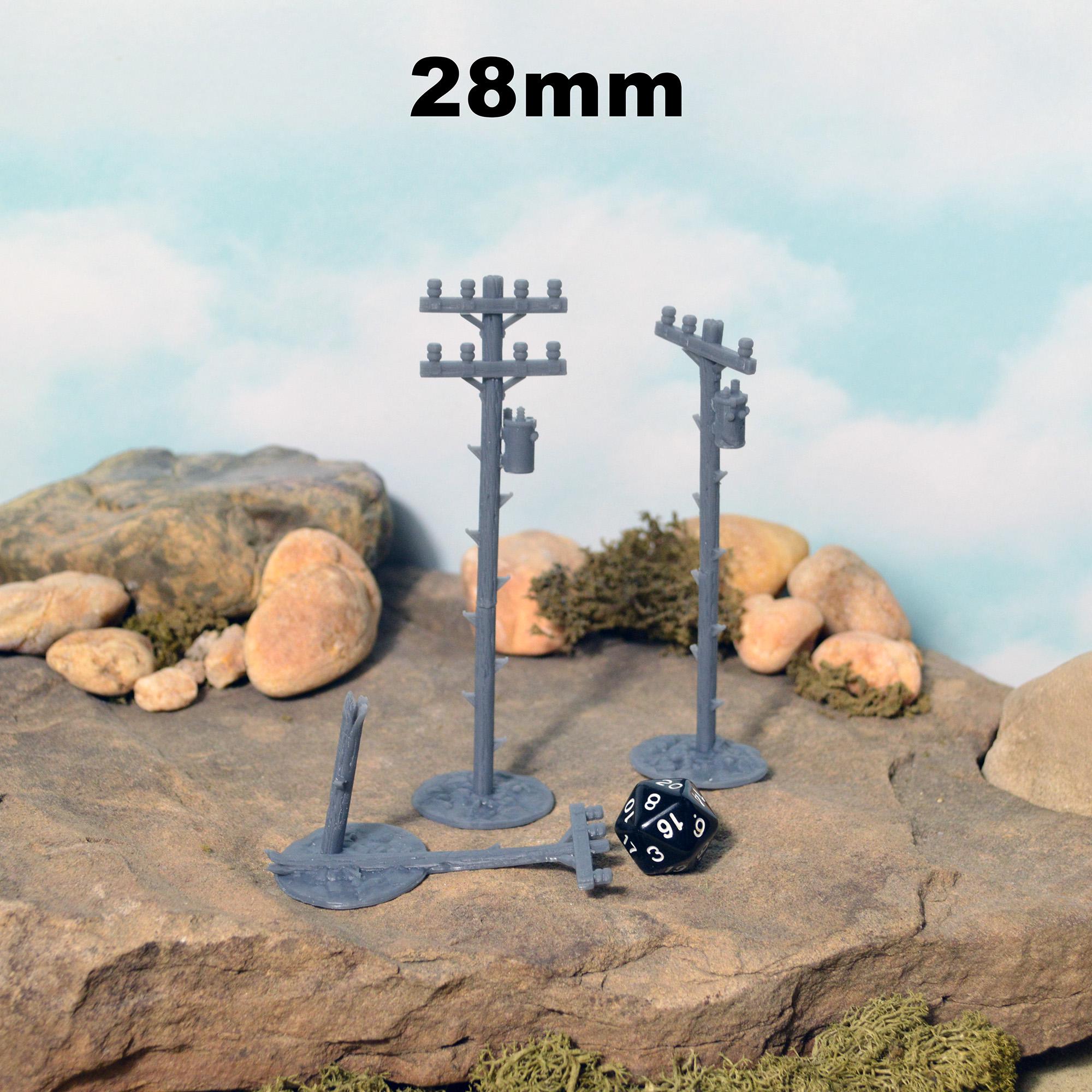 Miniature Power Poles for Post-apocalyptic Wargame Terrain 15mm-32mm - Etsy