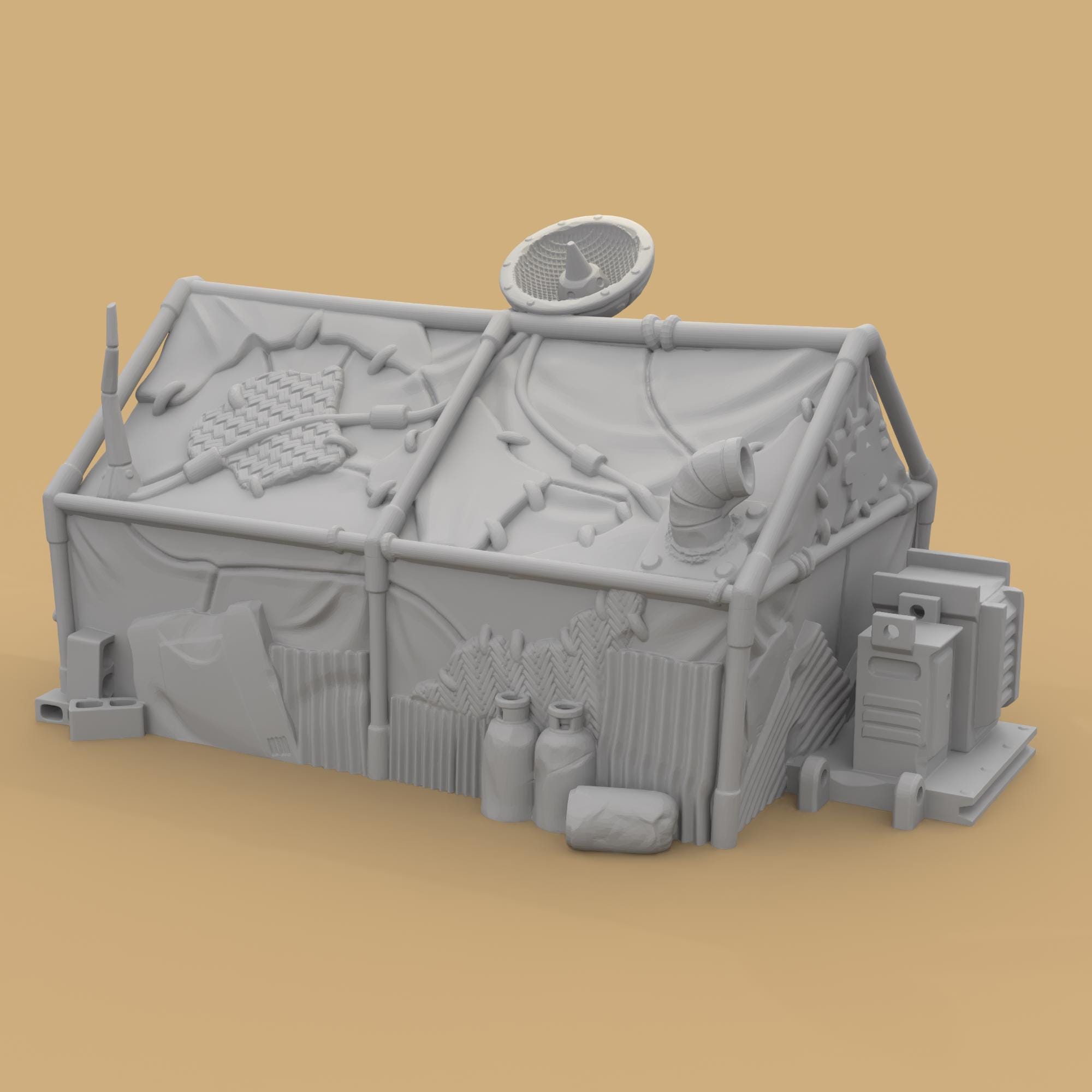 Medic Tent Miniature for Fallout Wasteland Terrain, Gaslands 15mm-56mm ...