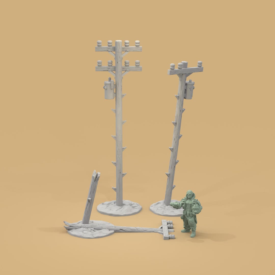 Miniature Power Poles for Post-apocalyptic Wargame Terrain 15mm-32mm - Etsy