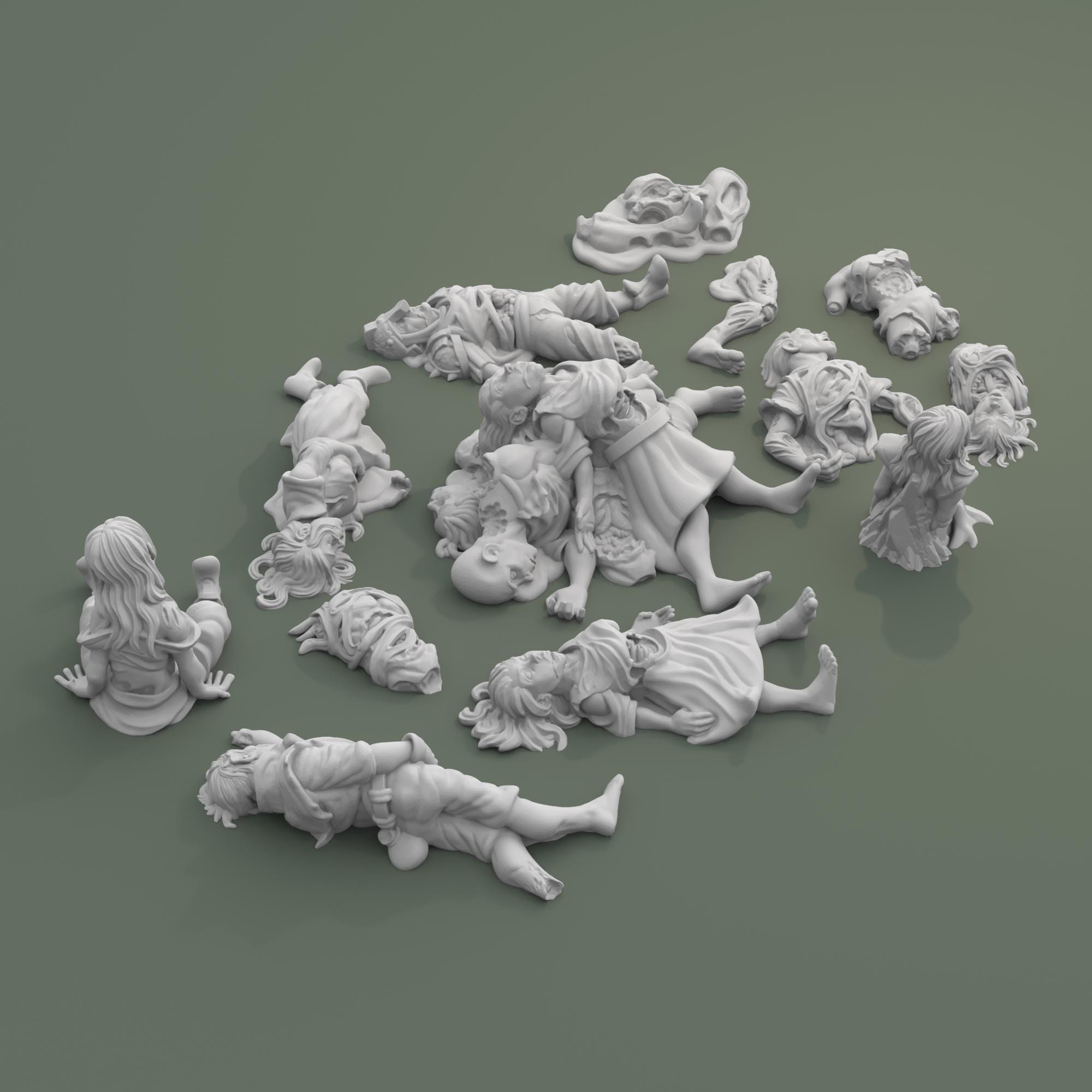 Miniature Corpses for D&D, Pathfinder, TTRPG, Wargames 15mm-32mm - Etsy