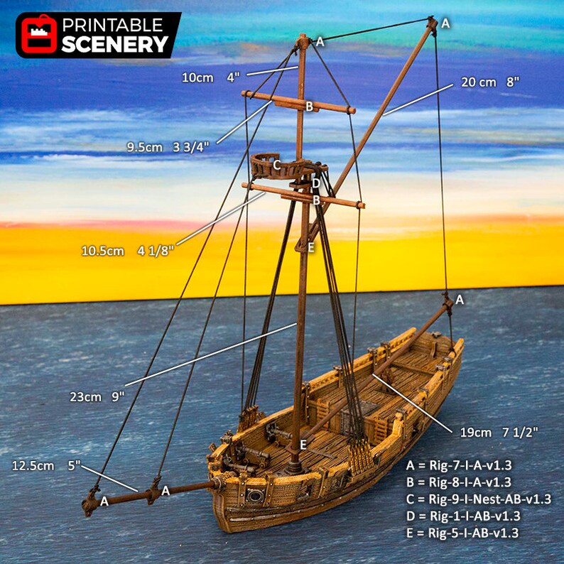 Miniature Sloop 28mm for D&D Ships Dnd Boat Pathfinder Boat - Etsy