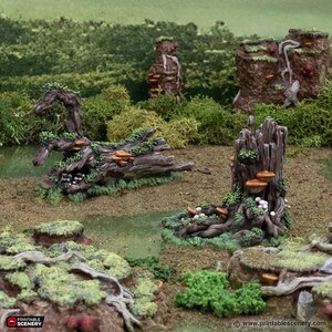 Miniature Swamp Scatter for Dnd Terrain 15mm 28mm 32mm, Mushroom Trees ...