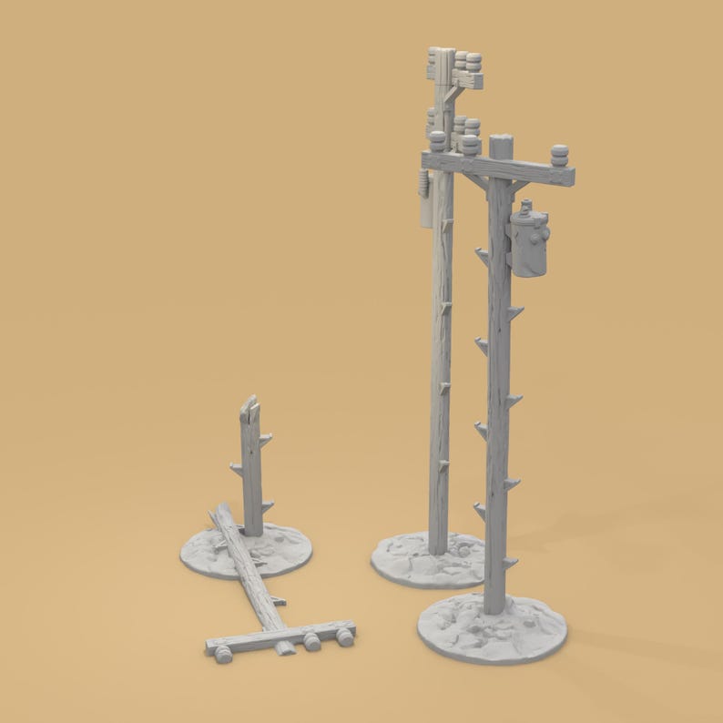 Miniature Power Poles for Post-apocalyptic Wargame Terrain 15mm-32mm - Etsy