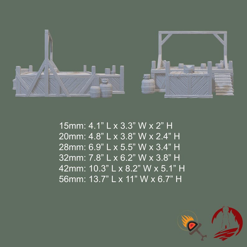 3D Printed Gallows for Dnd, Pathfinder, TTRPG 15mm-56mm - Etsy