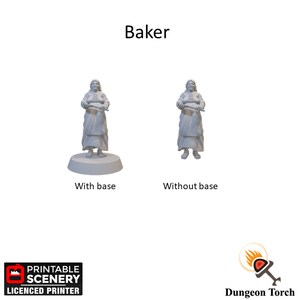 Miniature Baker and Oven 15mm 28mm 32mm for D&D Terrain, Medieval Baker ...