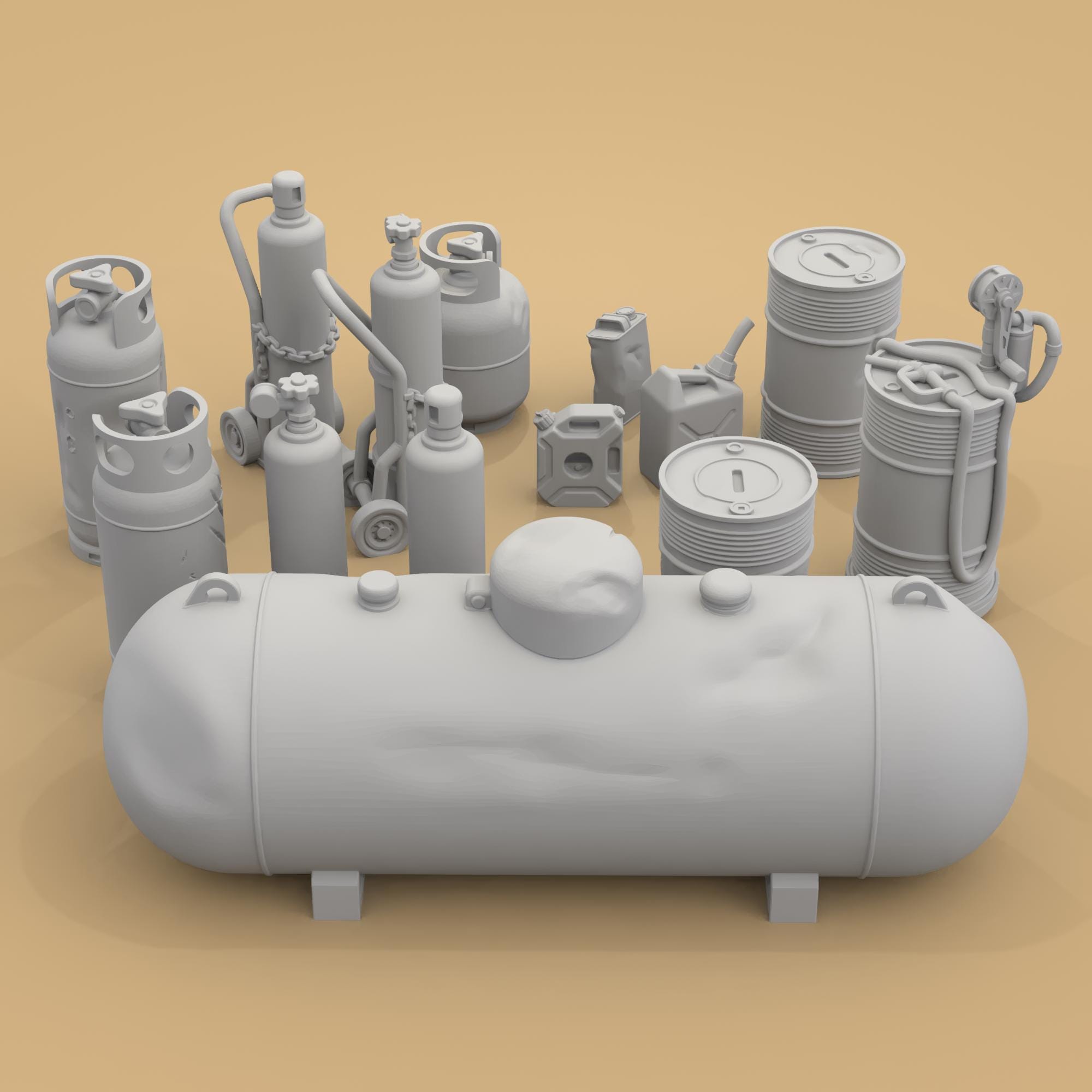 Propane Tanks, Oil Drums, Gas Cylinders, and Cans for Fallout, Gaslands ...