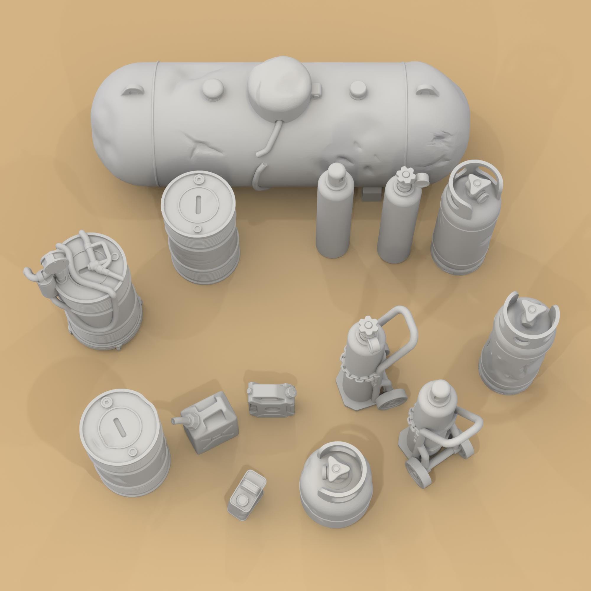 Propane Tanks, Oil Drums, Gas Cylinders, and Cans for Fallout, Gaslands ...