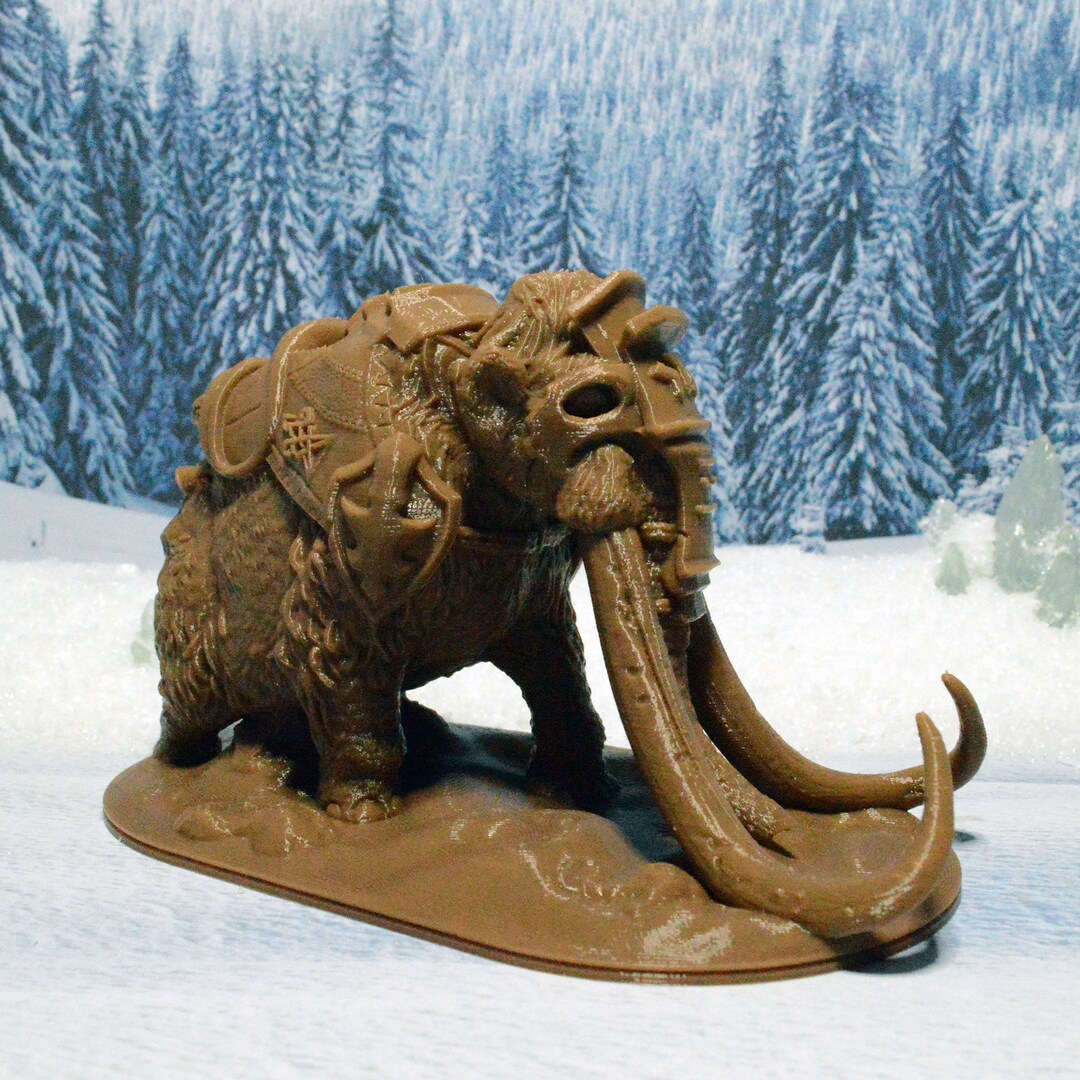 Armored Wooly Mammoth 15mm 28mm 32mm 56mm for D&D Icewind Dale Terrain ...