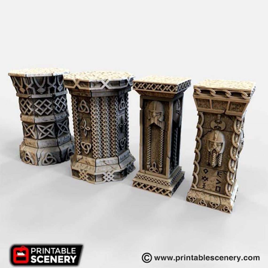Dwarven Columns 15mm 28mm 32mm For Dandd Terrain Dnd Pathfinder Etsy