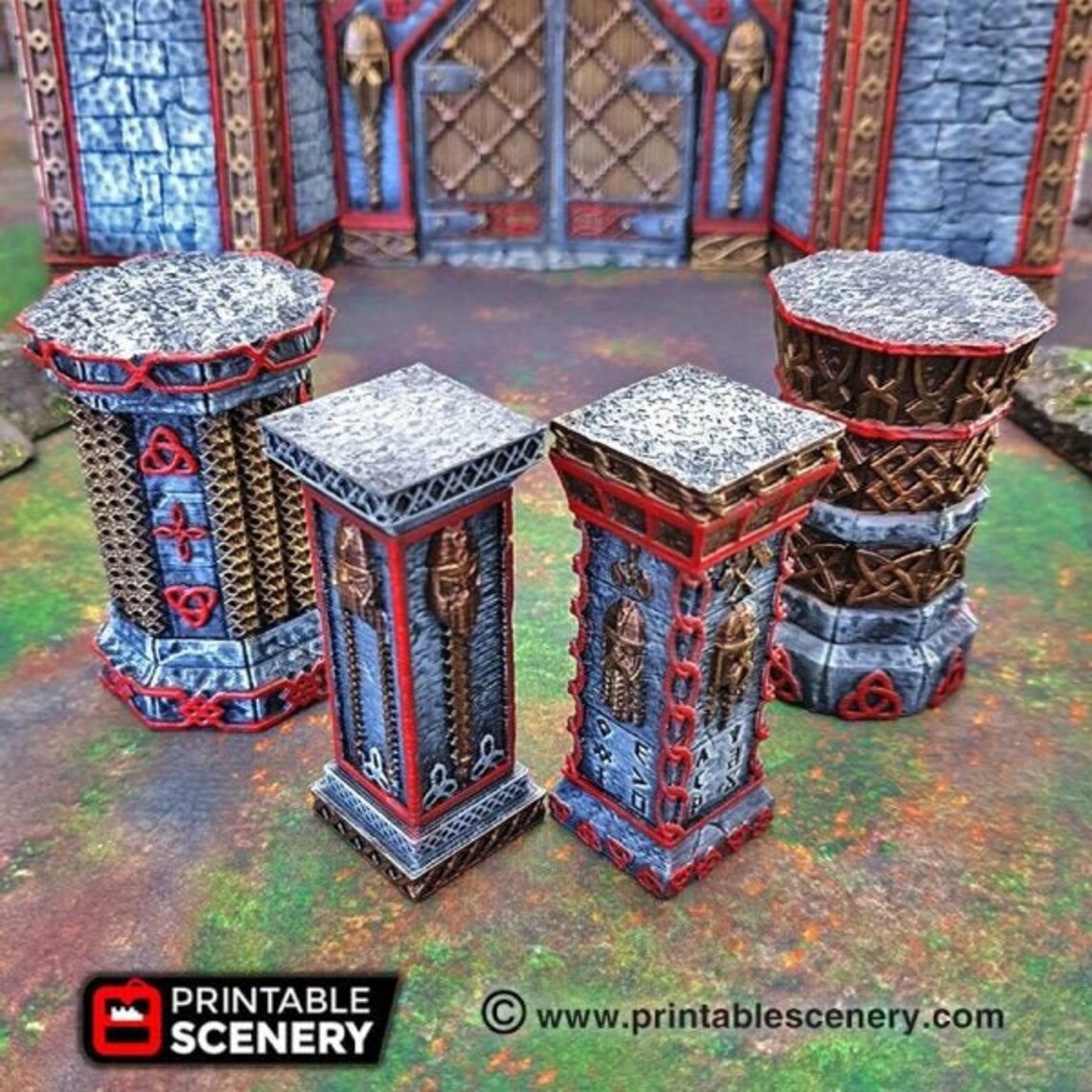 Dwarven Columns 15mm 28mm For Dandd Terrain Warhammer 40k Etsy