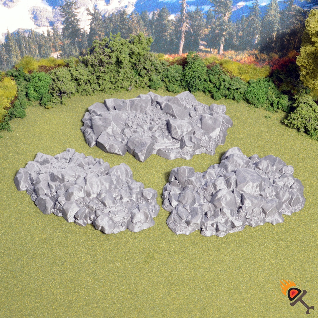 Miniature Jagged Rock Piles 15mm 28mm 32mm for D&D Terrain, Dnd ...