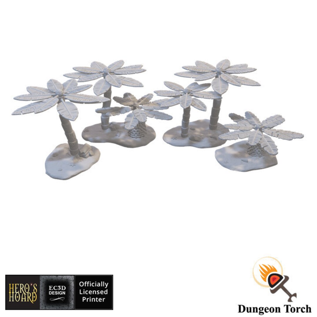 Miniature Palm Trees 15mm 28mm 32mm for D&D Terrain, Dnd Pathfinder ...