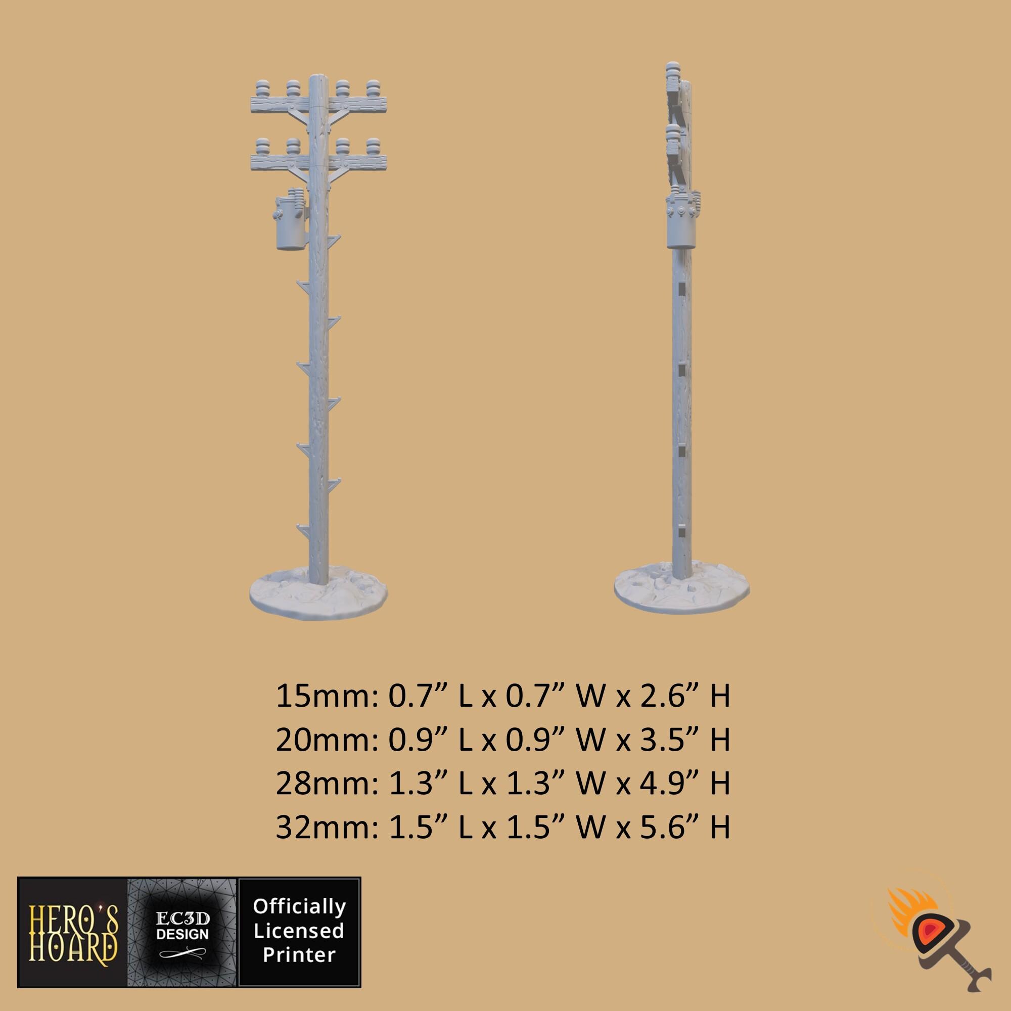 Miniature Power Poles for Post-apocalyptic Wargame Terrain 15mm-32mm - Etsy
