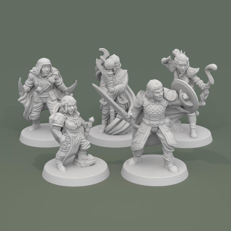Dnd Party Miniatures Elf - Etsy