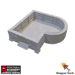 Library Bookshop 28mm for D&D Terrain, Dnd Pathfinder Bookcases Scribe ...