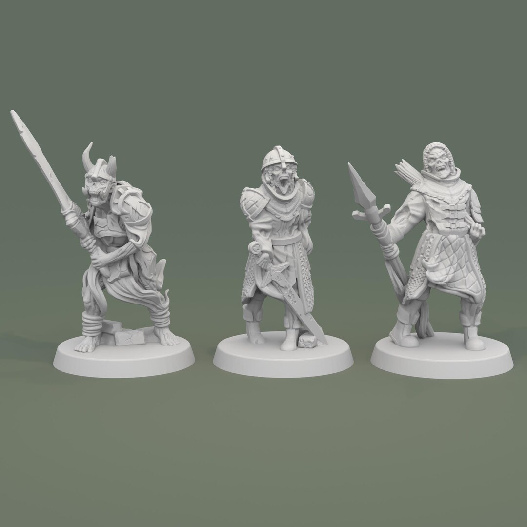 3D Printed Undead Soldier Miniatures for D&D, TTRPG 15mm-32mm - Etsy