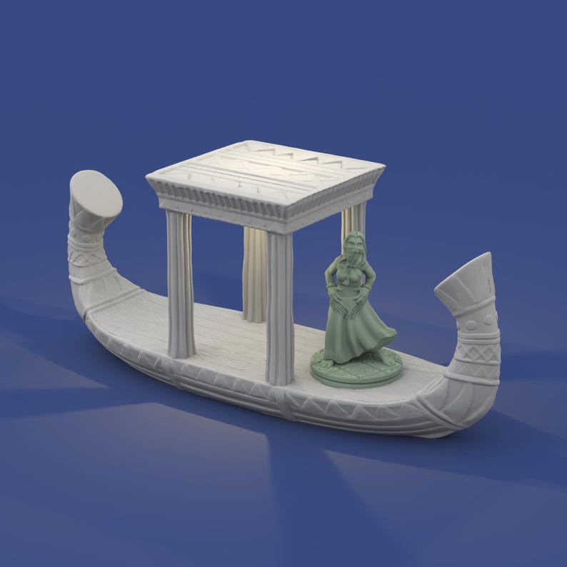 Egyptian Barge Miniature for D&D, Pathfinder, TTRPG, Wargames 15mm-56mm ...