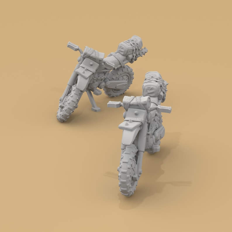 Post-apocalyptic Dirt Bike Miniatures for Gaslands, Fallout Off-road ...