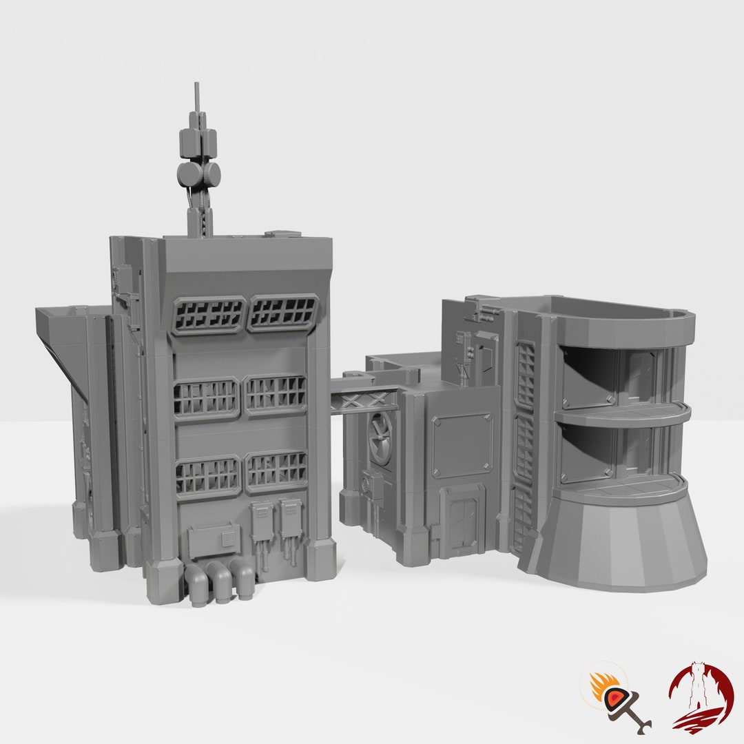 Cyberpunk Sci-fi Neocity Power Station Building 20mm 28mm 32mm ...