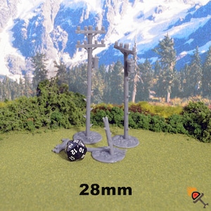 Miniature Power Poles for Post-apocalyptic Terrain 15mm 20mm 28mm 32mm ...