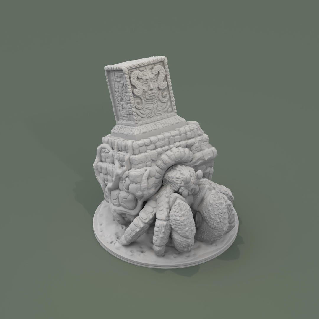 Ruin Crawler Miniature: Giant Hermit Crab With Temple Pillar for D&D ...