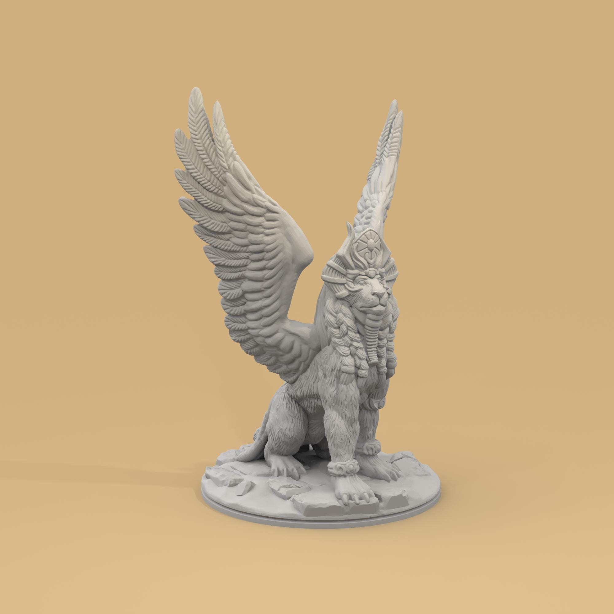 3D Printed Sphinx Miniature for D&D, TTRPG Magical Beast 15mm-32mm - Etsy