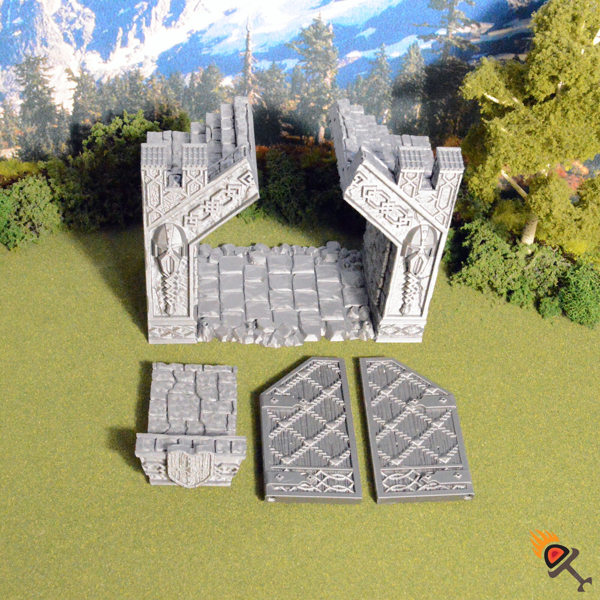 Ironhelm Forge Gate 15mm 28mm for D&D Terrain, DnD Pathfinder Warhammer ...