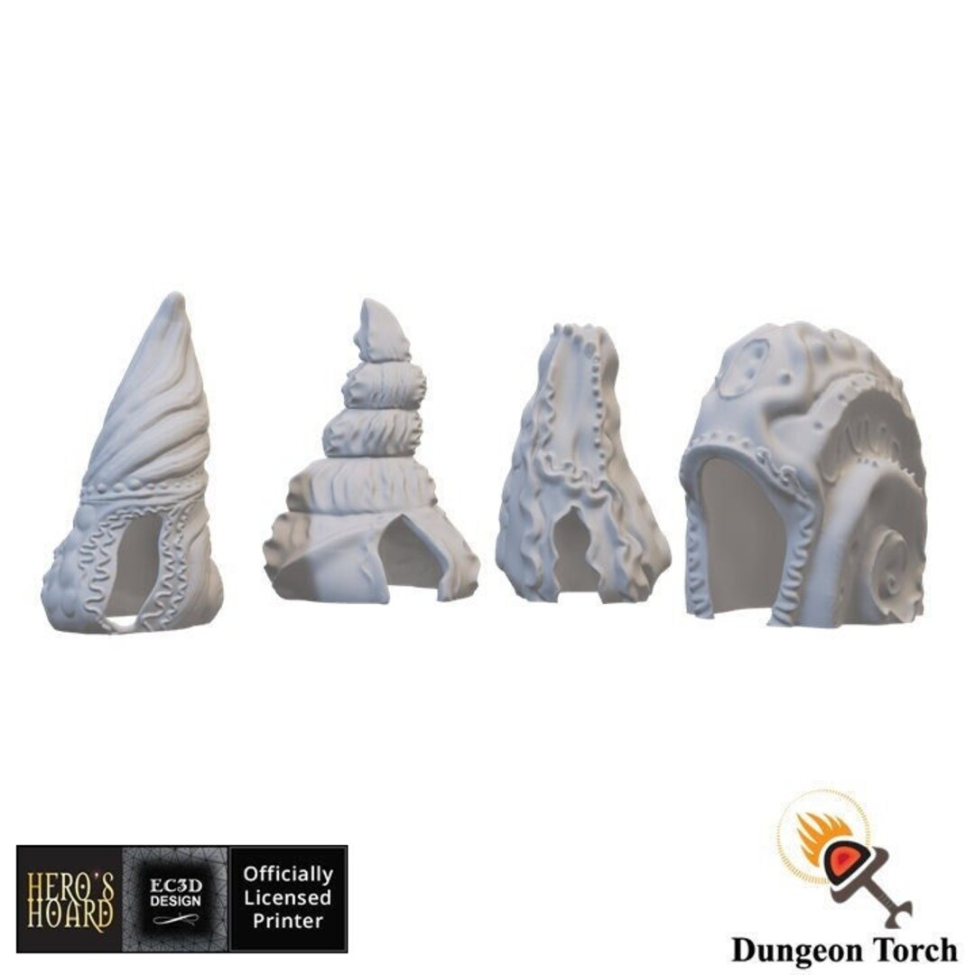 Miniature Shell Huts 15mm 28mm 32mm for D&D Terrain, Dnd Pathfinder ...