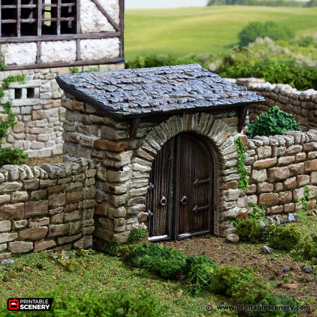 Miniature Farm Gate 15mm 28mm 32mm for D&D Terrain, Medieval Stone Farm ...