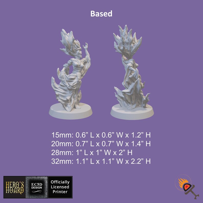 3D Printed Banshee Miniature for D&D, Pathfinder, TTRPG 15mm-32mm - Etsy
