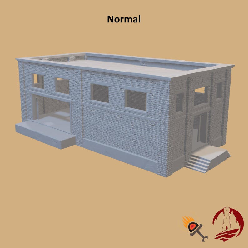 Miniature Brick Warehouse 15mm-32mm, Post Apocalyptic City Ruins for ...
