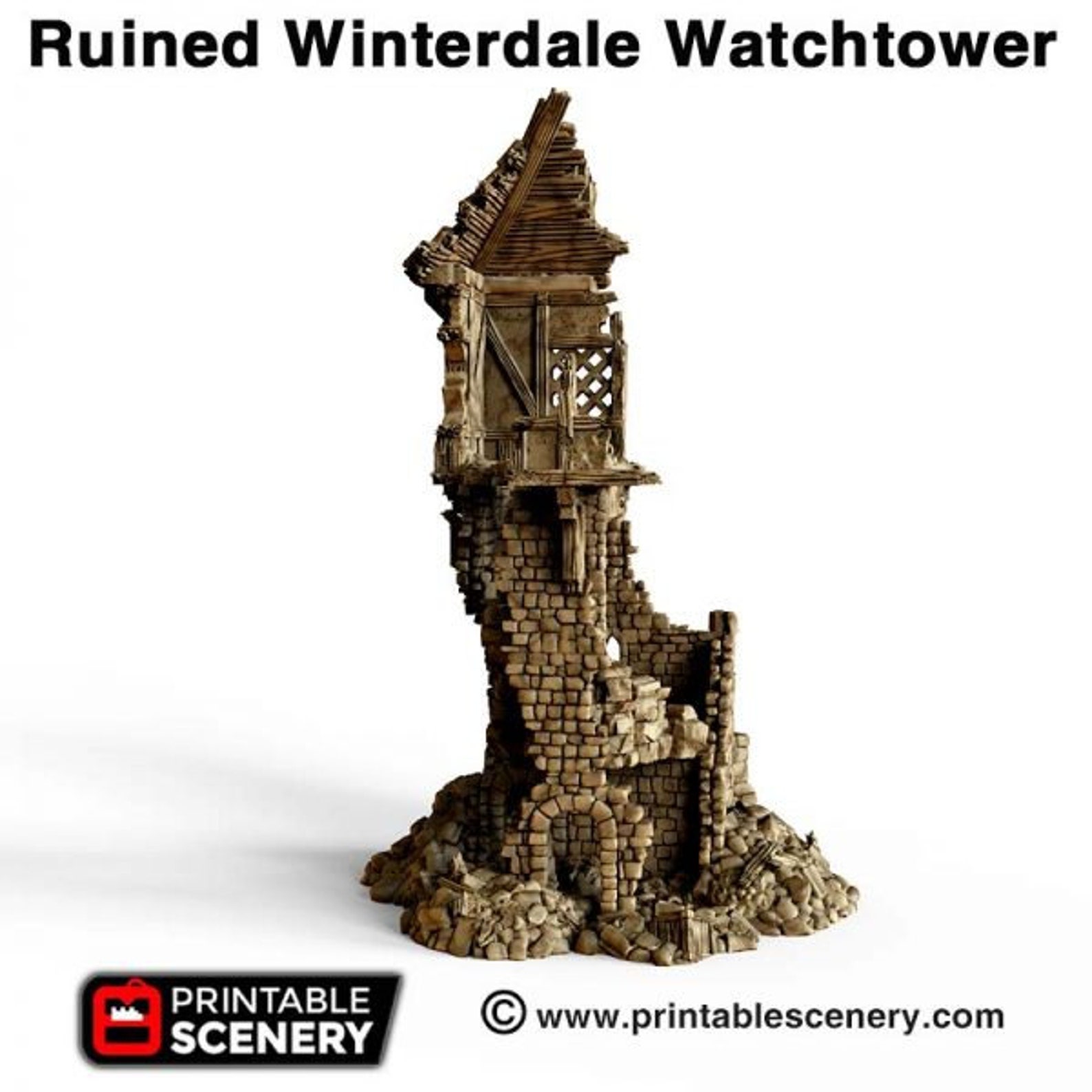 Ruined Watchtower 15mm 28mm for D&D Terrain Dnd Pathfinder - Etsy
