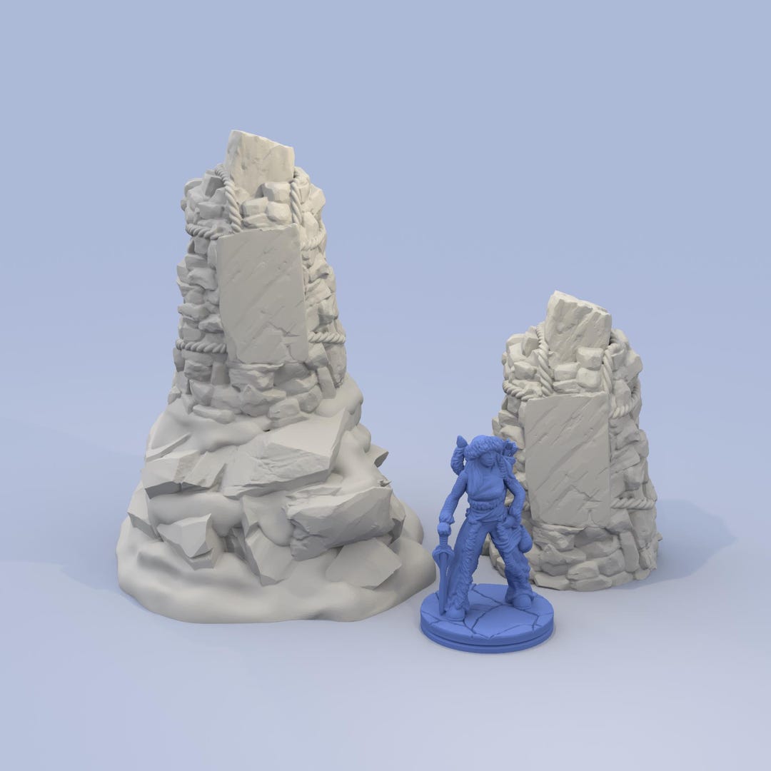 Snowy Cairn for D&D Icewind Dale Terrain, Pathfinder, TTRPG 15mm-56mm ...