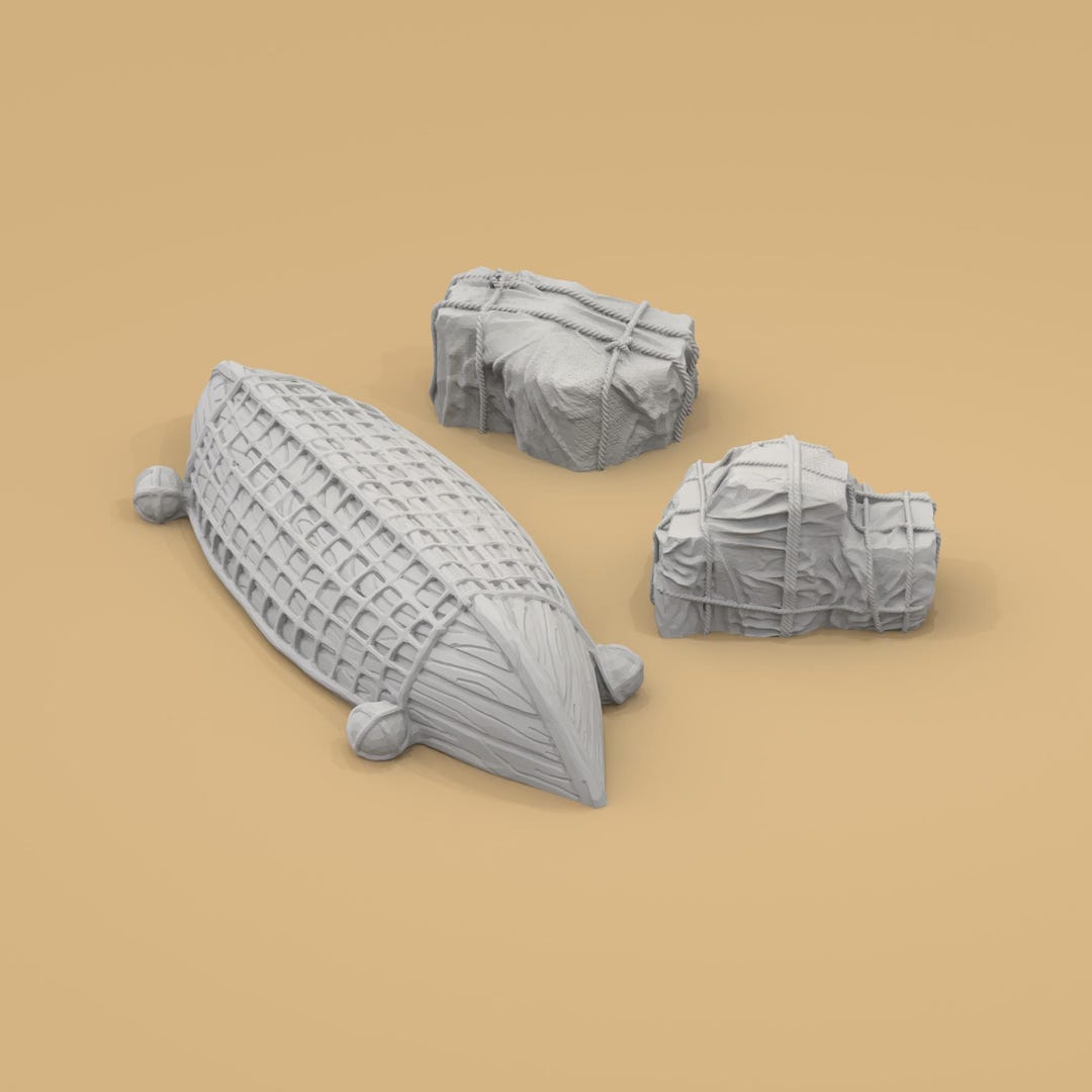 Flipped Fishing Boat and Tarped Cargo for D&D, TTRPG 15mm-32mm - Etsy