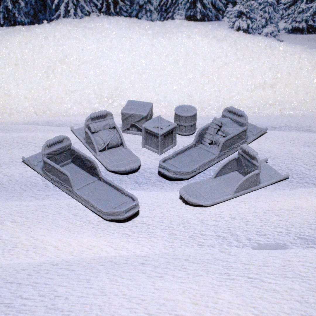 Miniature Dog Sleds and Cargo for D&D Icewind Dale Terrain 15mm-56mm - Etsy