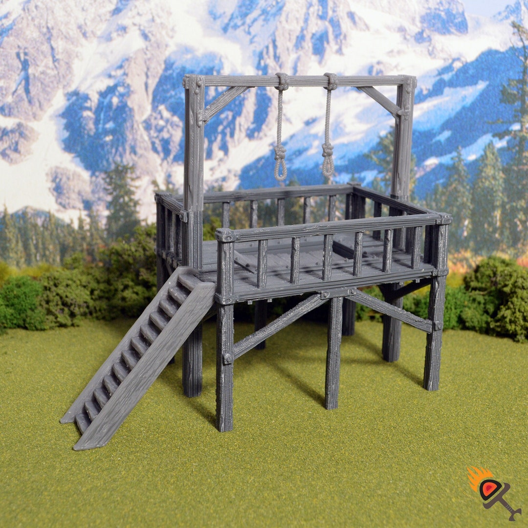 Miniature Gallows 15mm 28mm 32mm for D&D Terrain, Medieval Gallows for ...