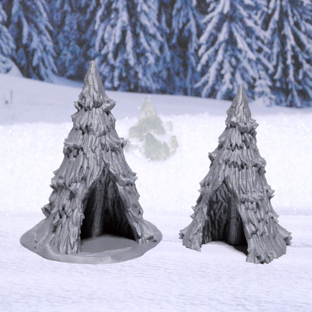 Miniature Shelter Pine Trees 15mm 28mm 32mm for D&D Icewind Dale ...